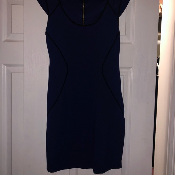 Dresses | Blue Date Night Dress With Black Lined Design | Poshmark